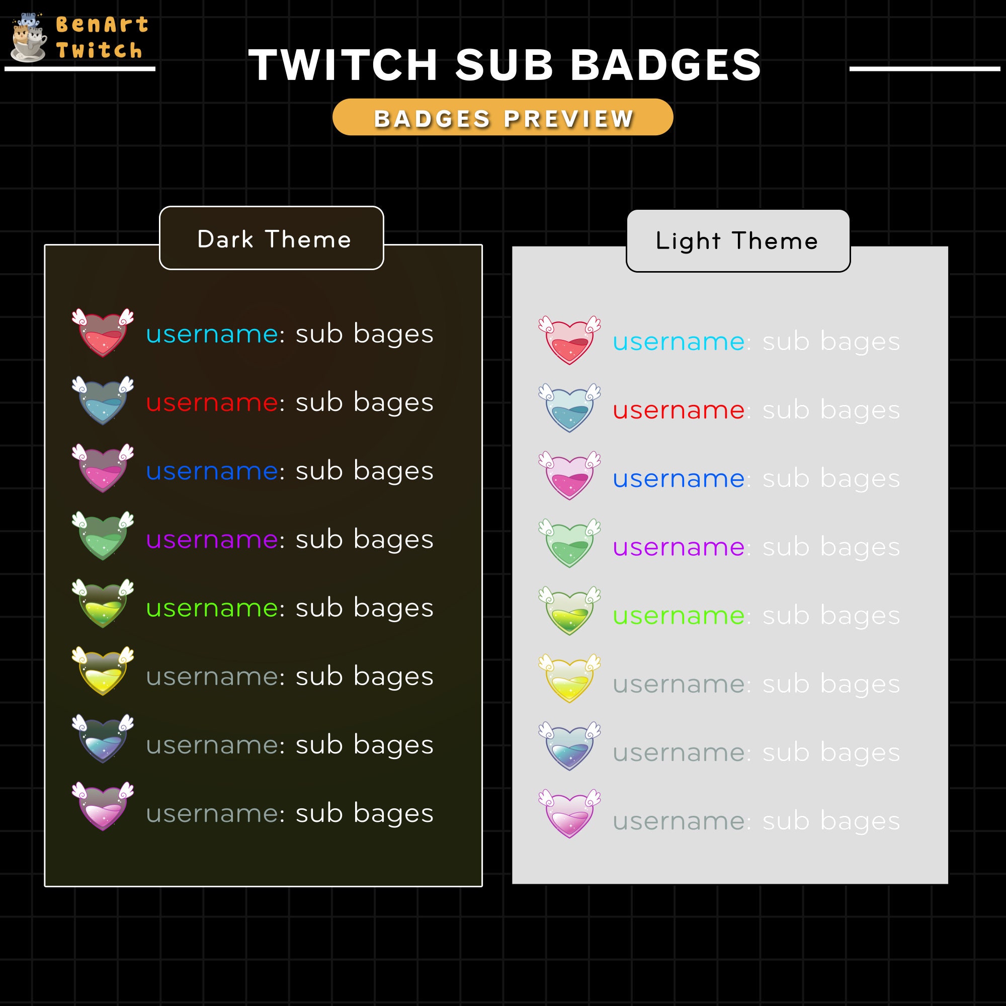 Liquid Hearts Twitch Sub Badges Hearts Angel Twitch Badges - Etsy