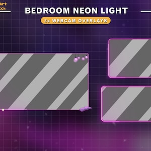 3x Animated Purple Neon Webcam Overlay, Twitch Webcam Borders - Etsy