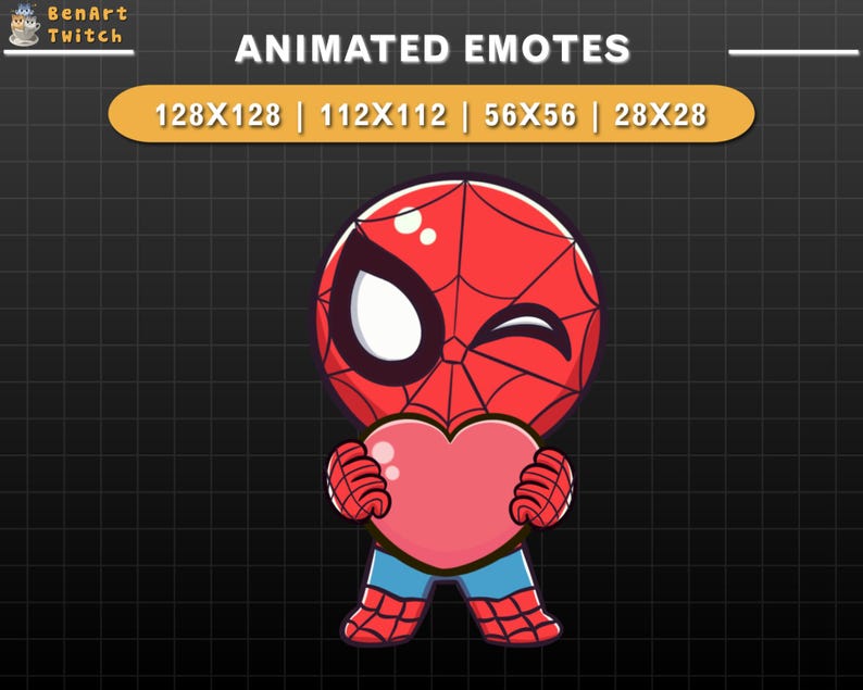 Animated Twitch Emote Spider-man Love, Marvel Twitch Emotes, Cute ...
