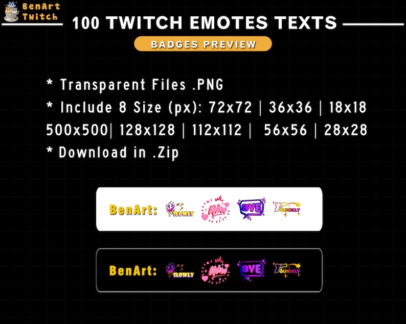 100x Twitch Text Emotes Pack, Discord Text Emotes, Cute Ready to Use ...