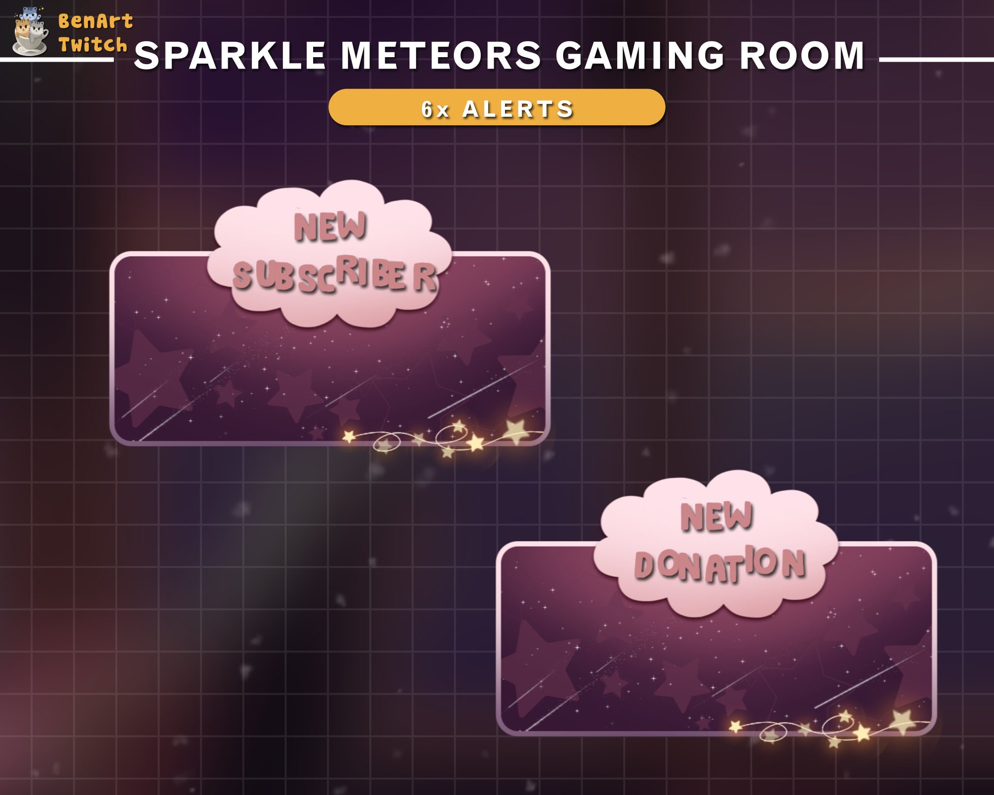 Animated Sparkle Meteors Stream Alerts, Night Sky Twitch Alerts for ...