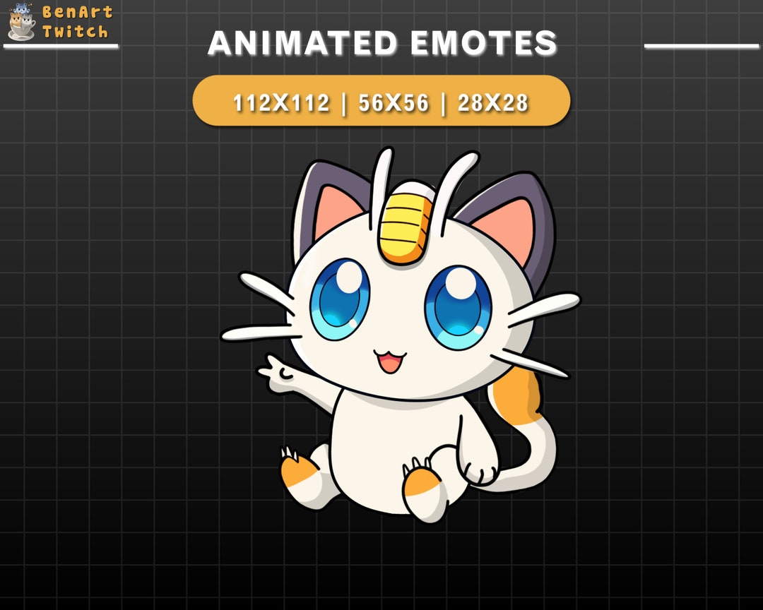 Animated Twitch Emote Pokemon Meowth Hello, Cute Cat Twitch Emotes ...