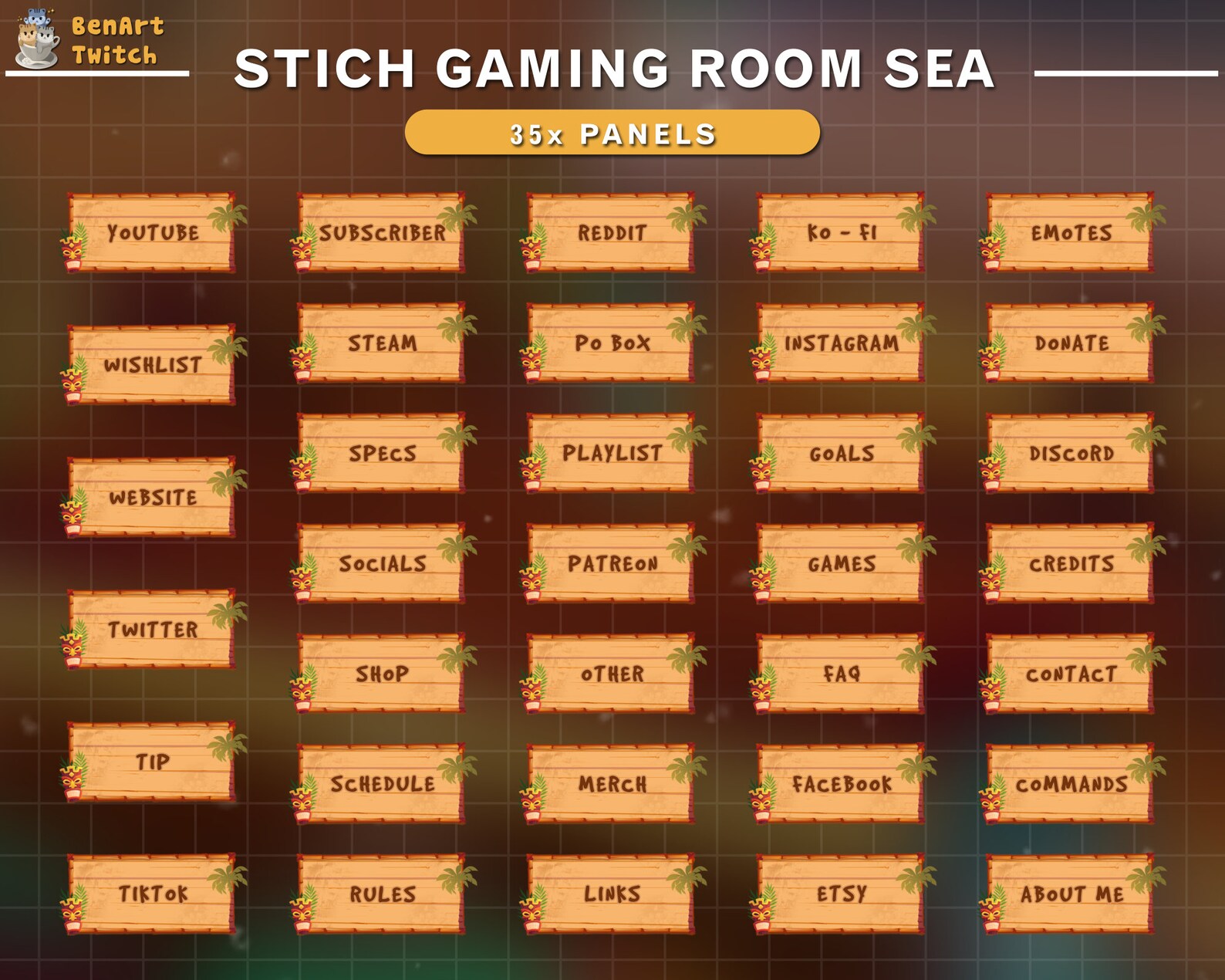 35x Twitch Panels Cute Stitch Summer, Stitch Stream Panels for Streamer ...