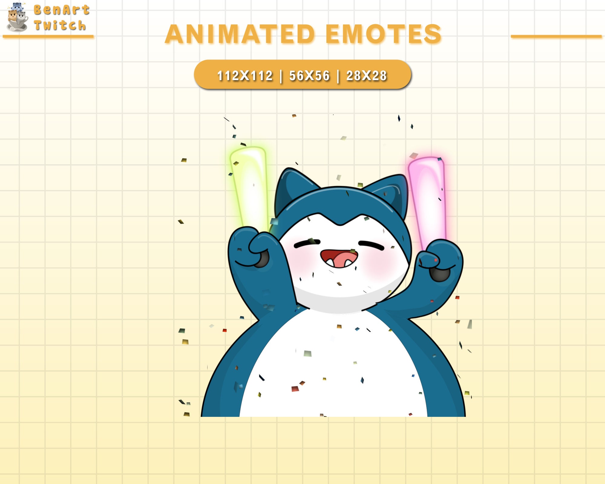 Animated Twitch Emote Snorlax Cheering, Cute Pokemon Twitch Emotes ...