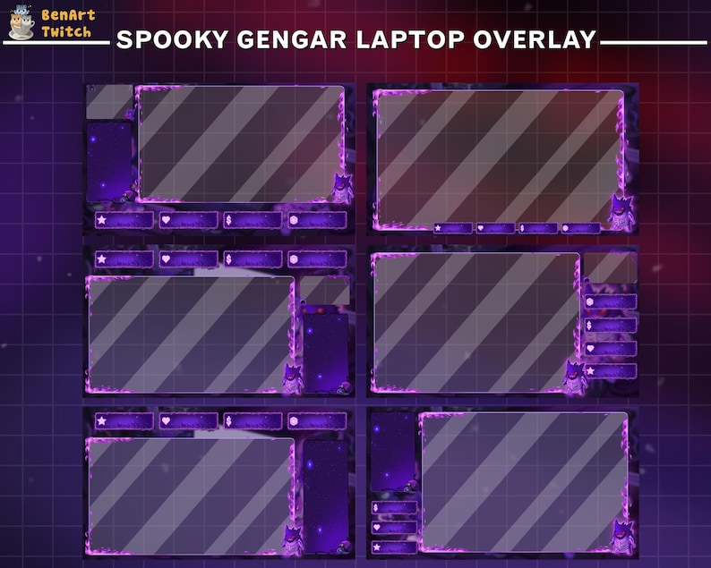 Animated Stream Package Halloween Gengar Lofi Desk, Witch Desk Twitch ...
