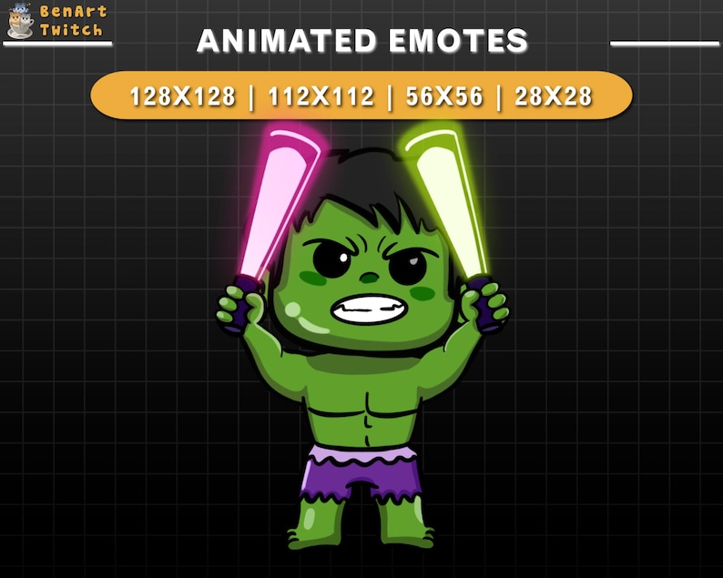 Animated Twitch Emote Doctor Hulk Cheering, Marvel Twitch Emotes, Cute ...