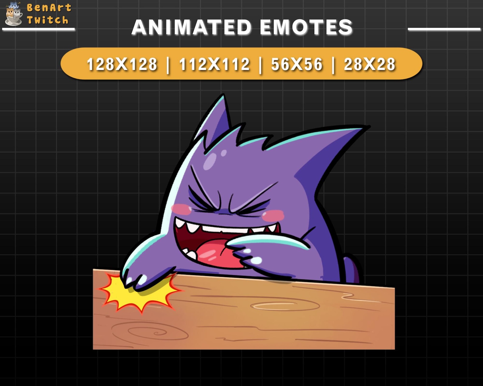 Animated Twitch Emote Gengar Bongo Tabs, Cute Pokemon Twitch Emotes ...