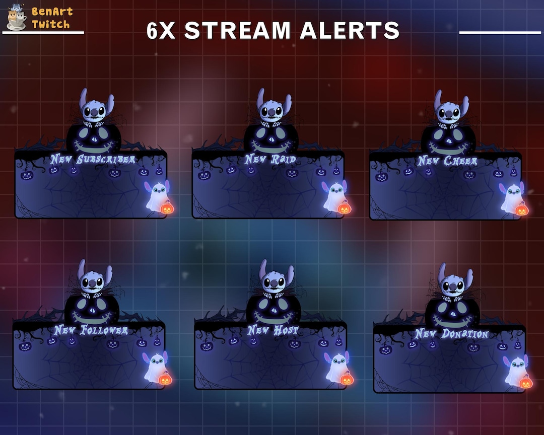 Animated Twitch Alerts Halloween Cute Stitch, Stitch Stream Alerts ...