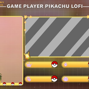 Animated Twitch Overlay Lo-fi Desk Pikachu, Cute Pikachu Stream Package ...