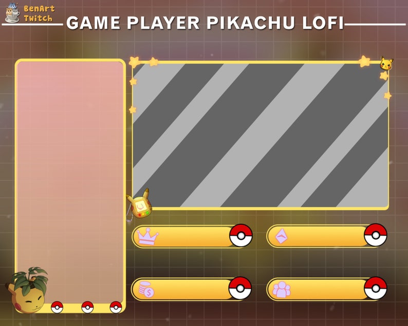 Animated Twitch Overlay Lo-fi Desk Pikachu, Cute Pikachu Stream Package ...