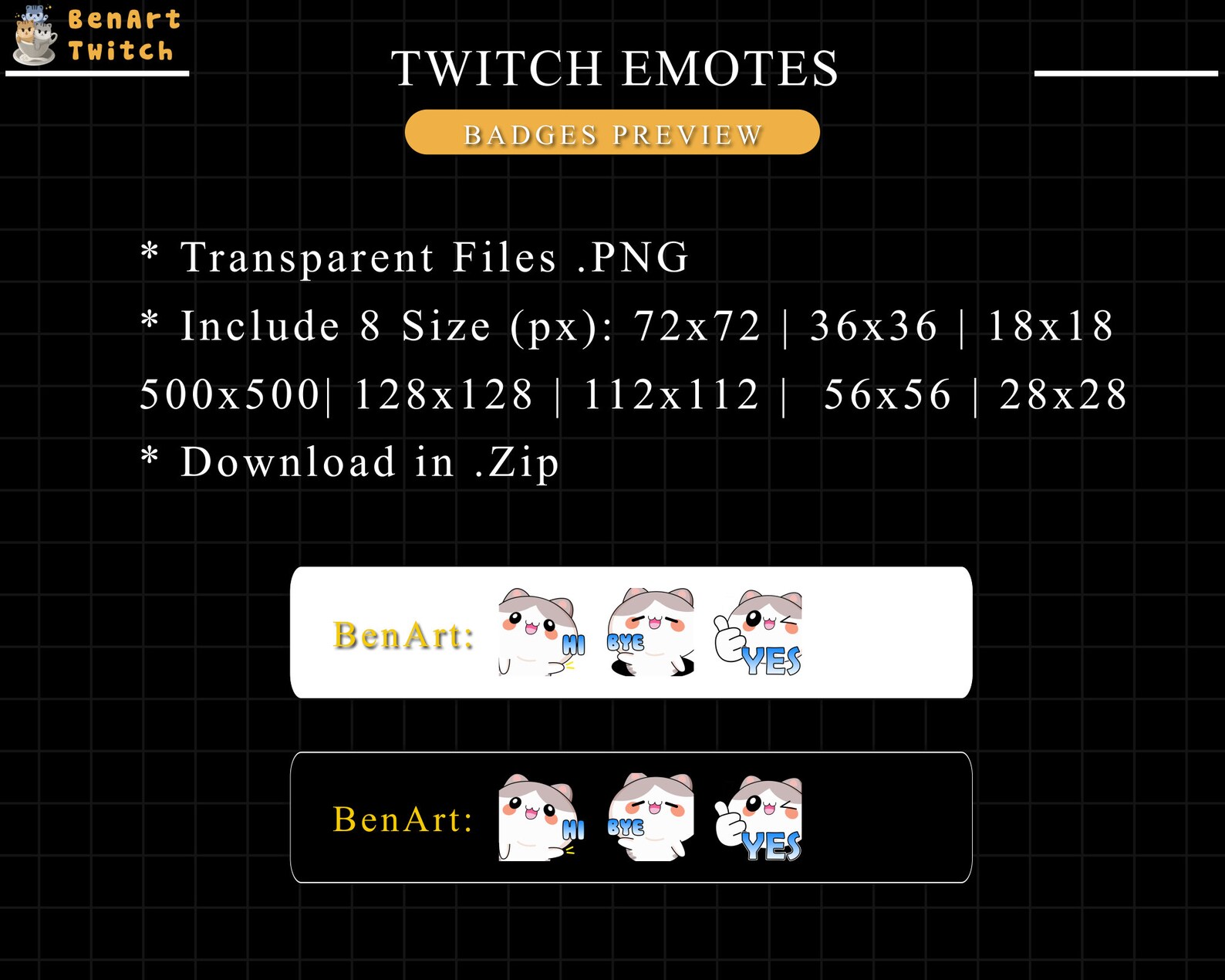40x Cute Cat Twitch Emotes Pack Cute Cat Stream Emotes Pack - Etsy