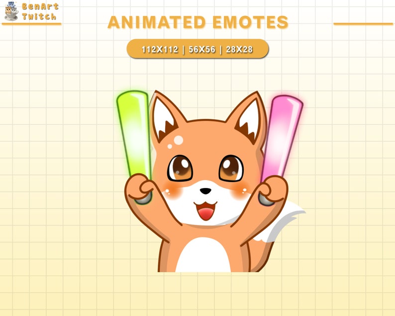 Animated Twitch Emote Fox Cheering, Cute Fox Twitch Emotes, Cute Emotes ...