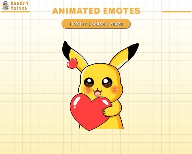 Animated Twitch Emote Pikachu Love, Cute Pokemon Twitch Emotes, Cute ...