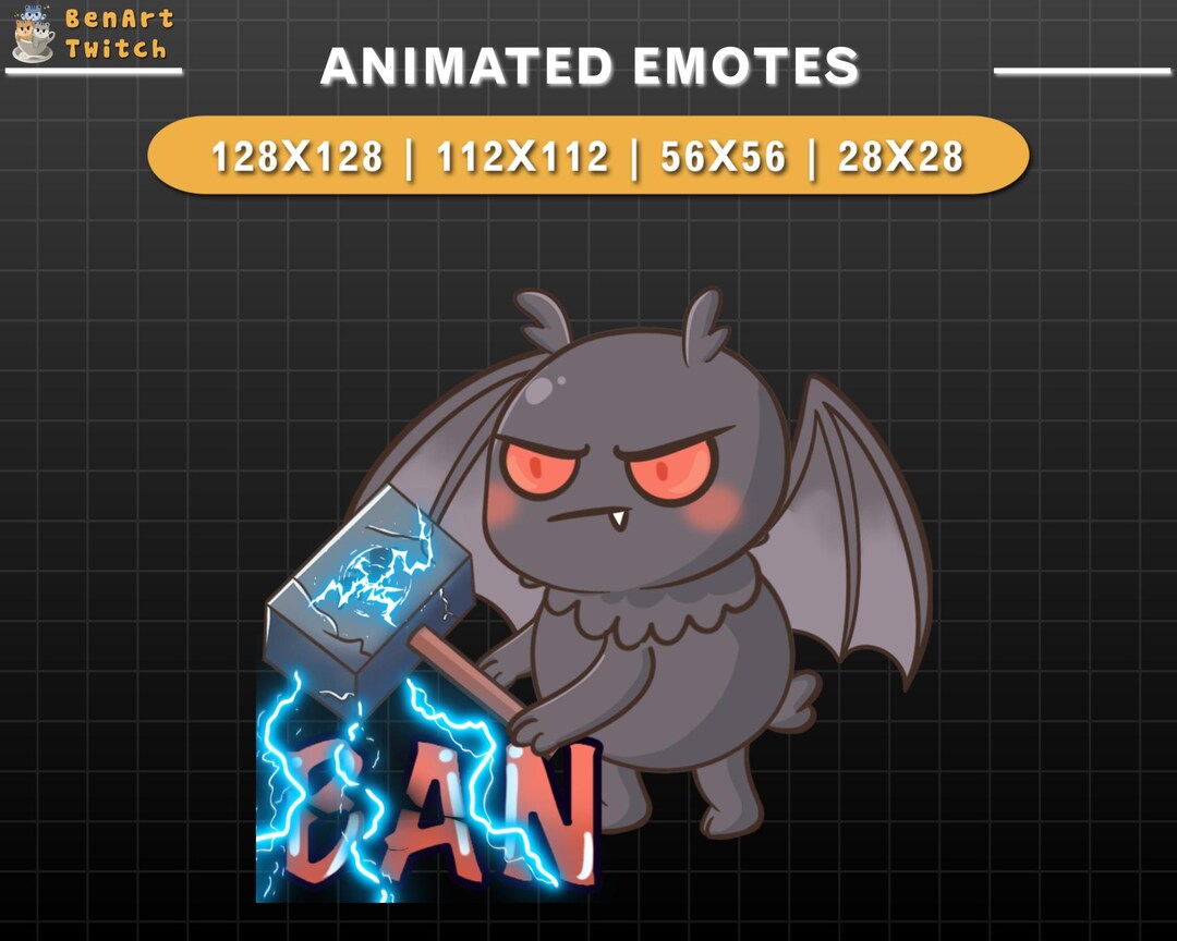 Animated Mothman BAN Twitch Emote, Cute Fantasy Stream Decoration With ...