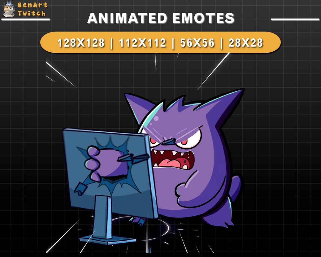 Animated Twitch Emote Gengar Smash Computer, Cute Pokemon Twitch Emotes ...