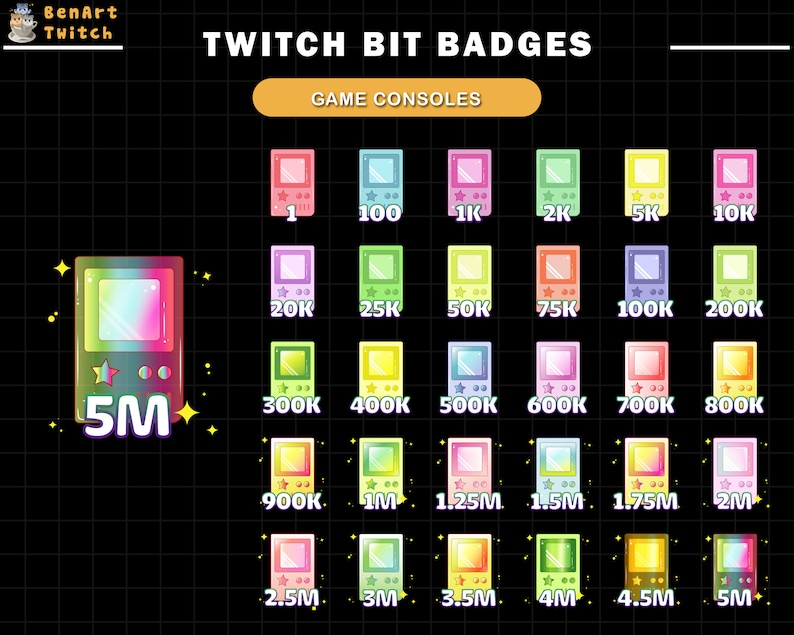 30x Controller Gaming Twitch Bit Badges, Controller Game Twitch Badges ...
