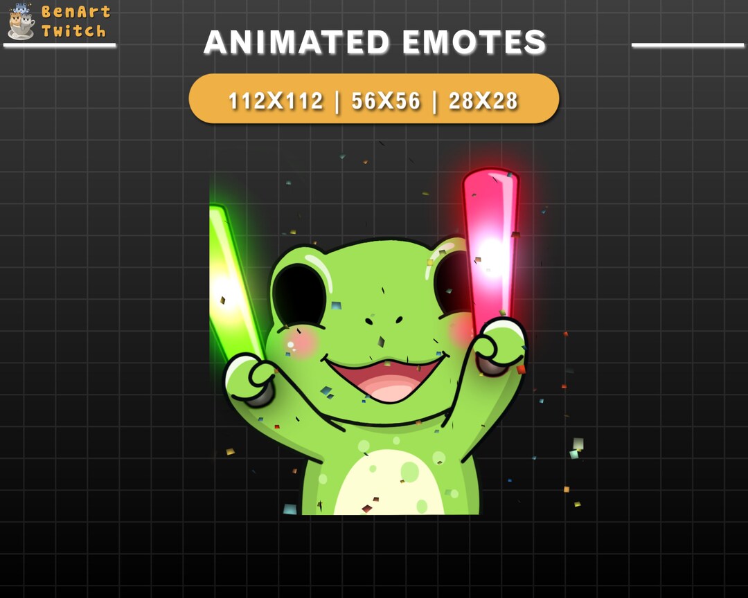 Animated Twitch Emote Frog Cheering, Cute Frog Twitch Emotes, Cute ...