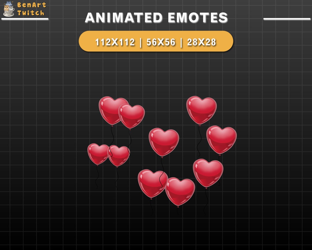 Animated Twitch Emote Balloons Heart Flying, Love Twitch Emotes ...