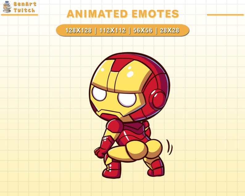 Animated Twitch Emote Iron Man Dancing, Cute Chibi Emotes, Kawaii Emote ...
