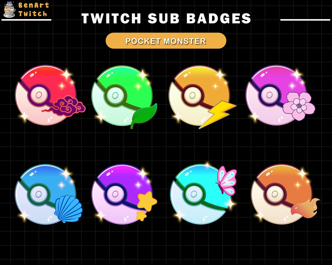Pokemon Balls Twitch Sub Badges, Pikachu Ball Sub Badges Streamers ...