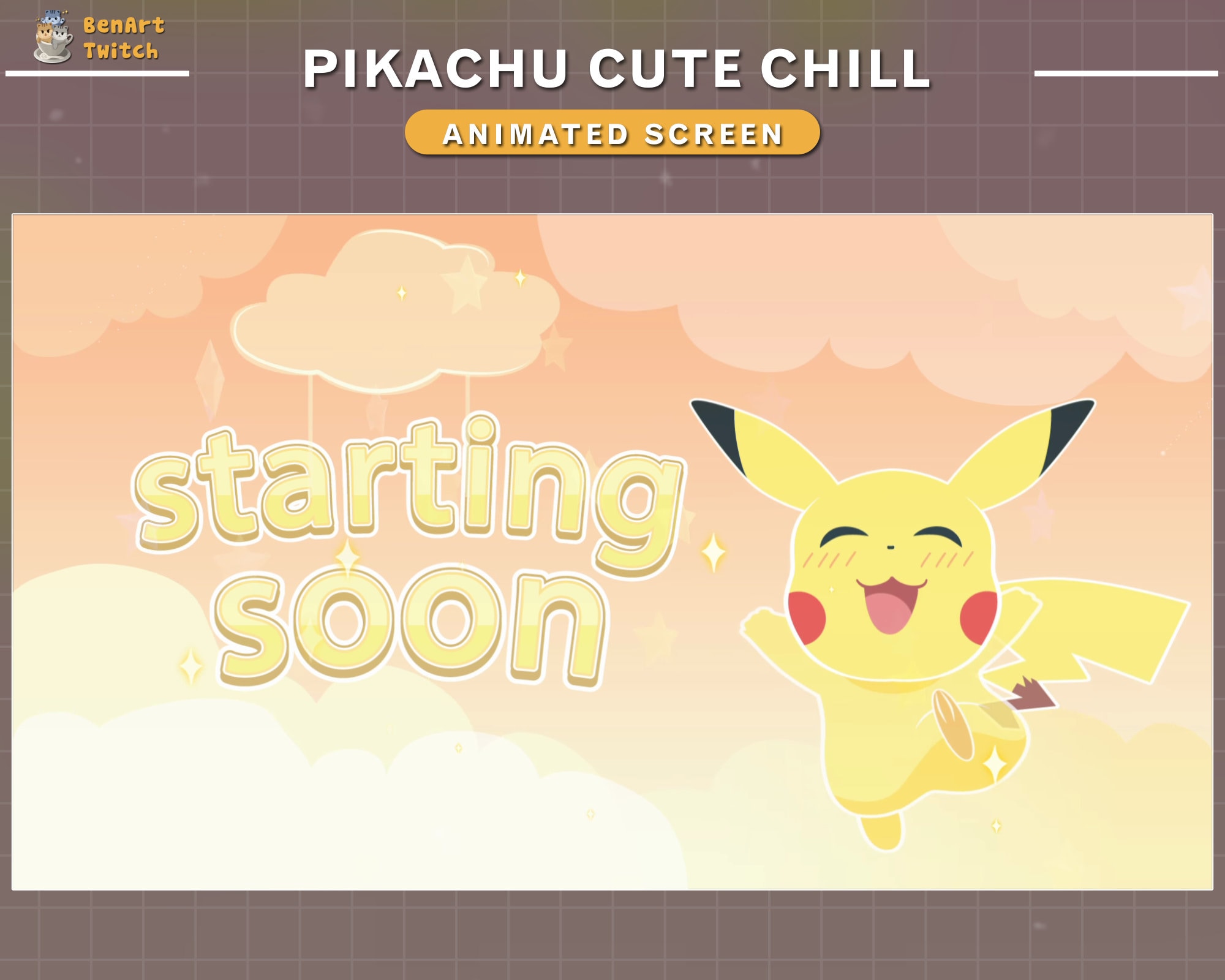 Animated Pikachu Twitch Screens, Cute Pokemon Stream Screens, Kawaii ...