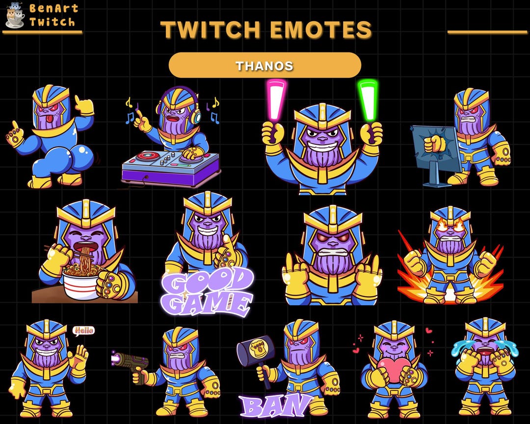 13x Thanos Twitch Emotes, Funny Static Emotes for Twitch, Youtube ...