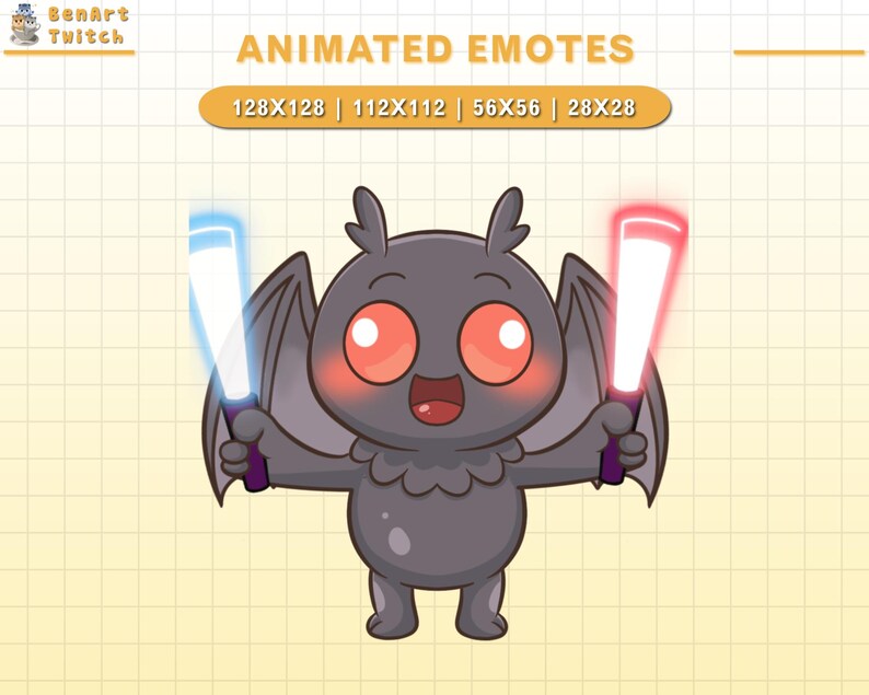 Animated Mothman Cheering Twitch Emote, Cute Fantasy Stream Decoration ...