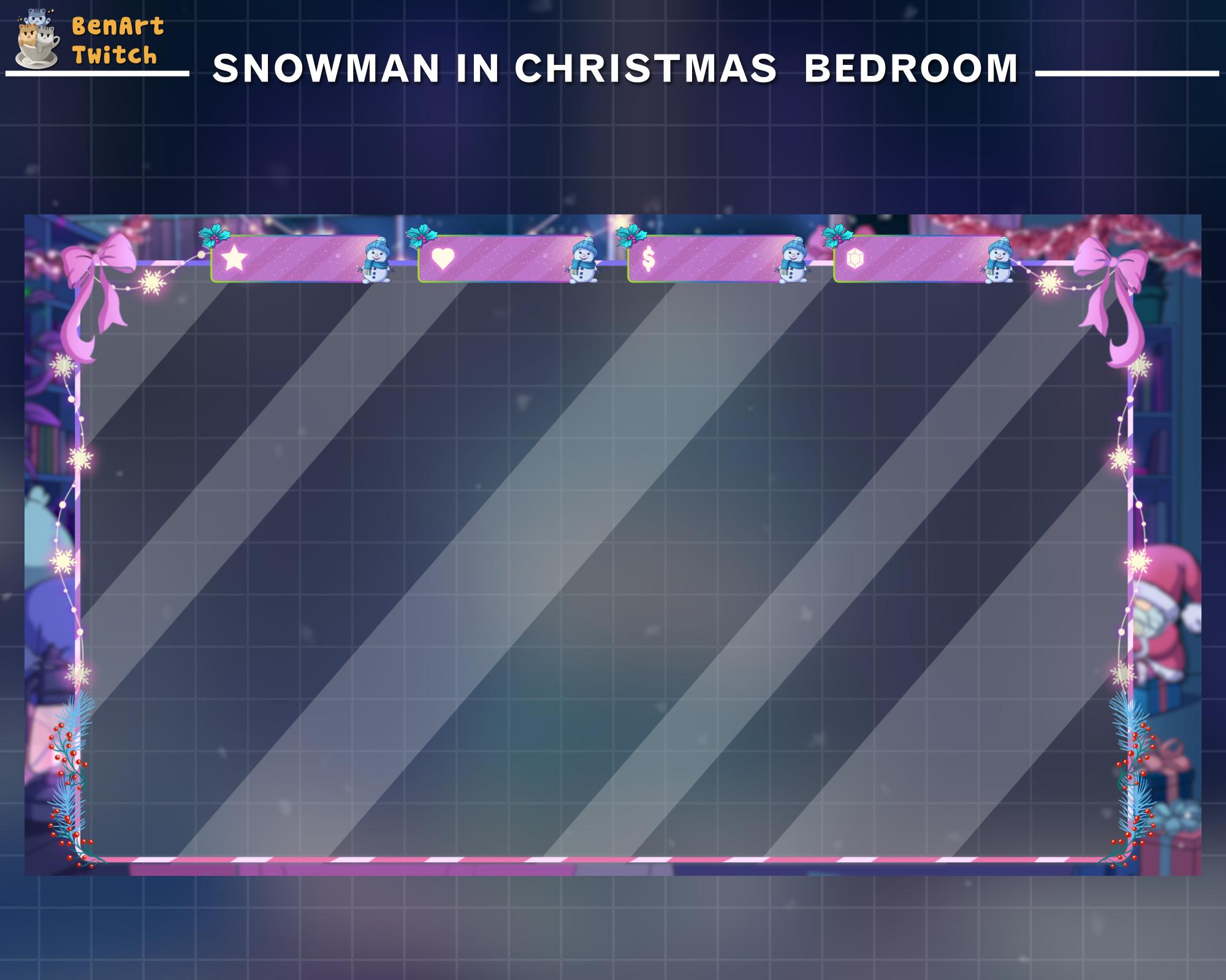 Animated Stream Package Cozy Bed Room Winter, Lo-fi Winter Black Cat ...