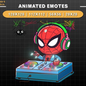 Animated Twitch Emote Spider-man DJ, Cute Marvel Twitch Emotes, Kawaii ...