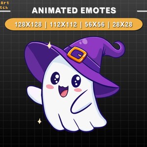 Animated Twitch Emote Cute Ghost Hi, Halloween Twitch Emotes, Cute ...