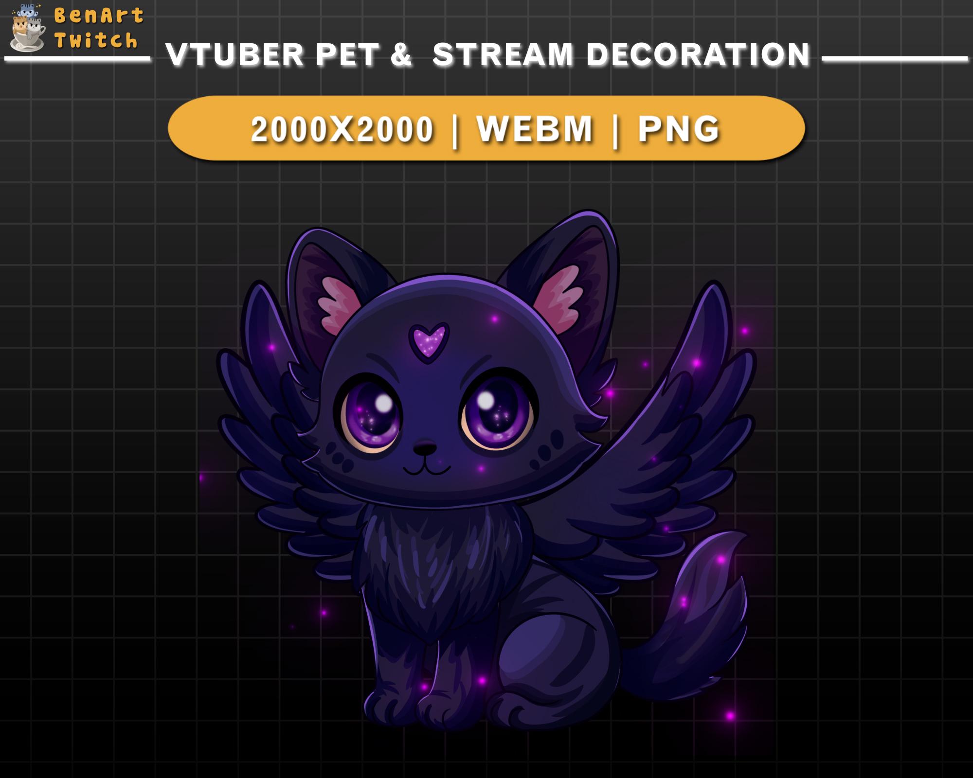 2x Animated Evil Cat Vtuber Pet, Cute Mystic Stream Decoration With ...