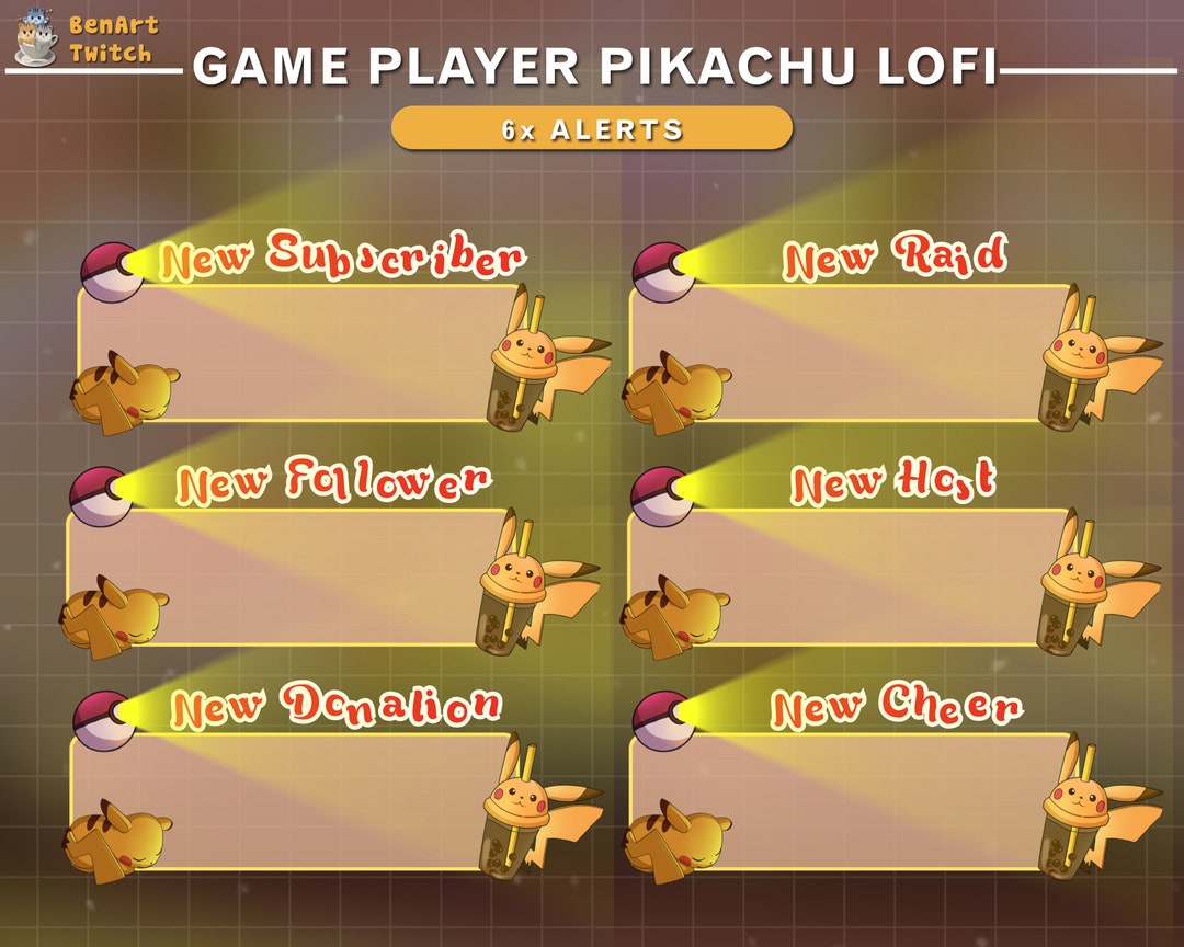 Animated Twitch Alerts Pikachu, Cute Pokemon Ball Twitch Alerts, Cute ...