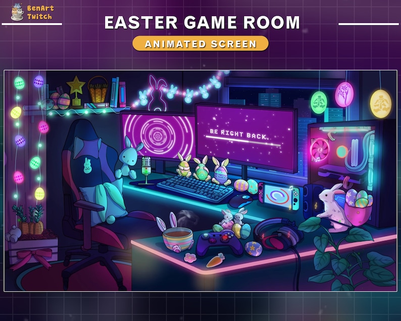 Animated Twitch Screens Easter' Day Game Room, Animated Stream Screens ...