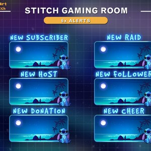 Animated Full Stream Package Game Room Stitch Night Summer, Cute Stitch ...