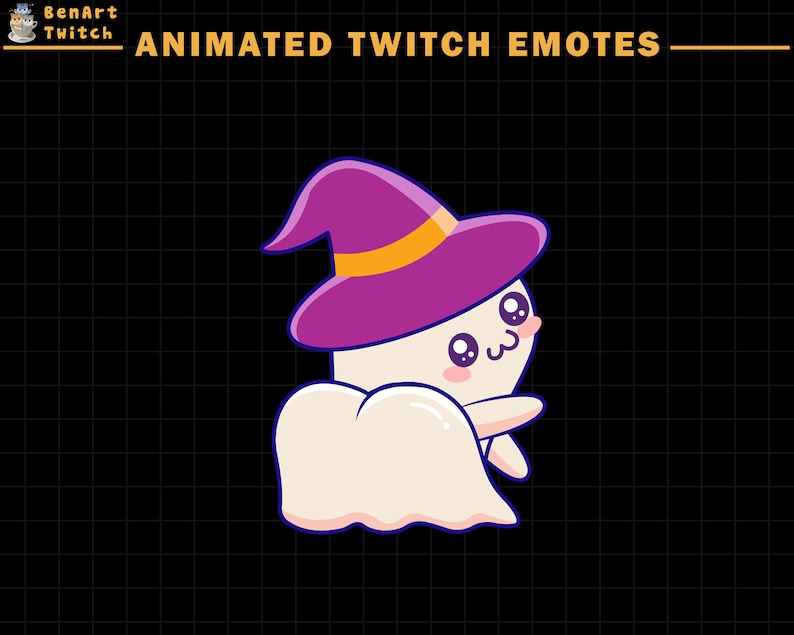 Animated Twitch Emote Cute Ghost Dancing, Halloween Twitch Emotes, Cute ...