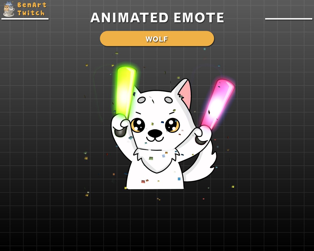 Animierte Twitch Emote Süßer Wolf, süße Wolf Twitch Emotes, süße Emotes ...