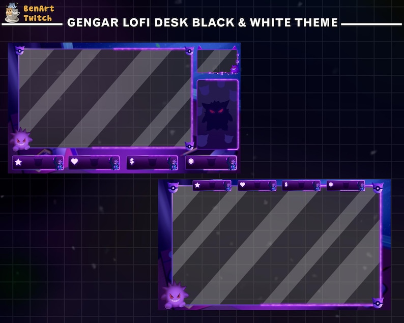 Gengar Twitch Overlay – Animated Stream Package With Lofi Desk, Cozy ...