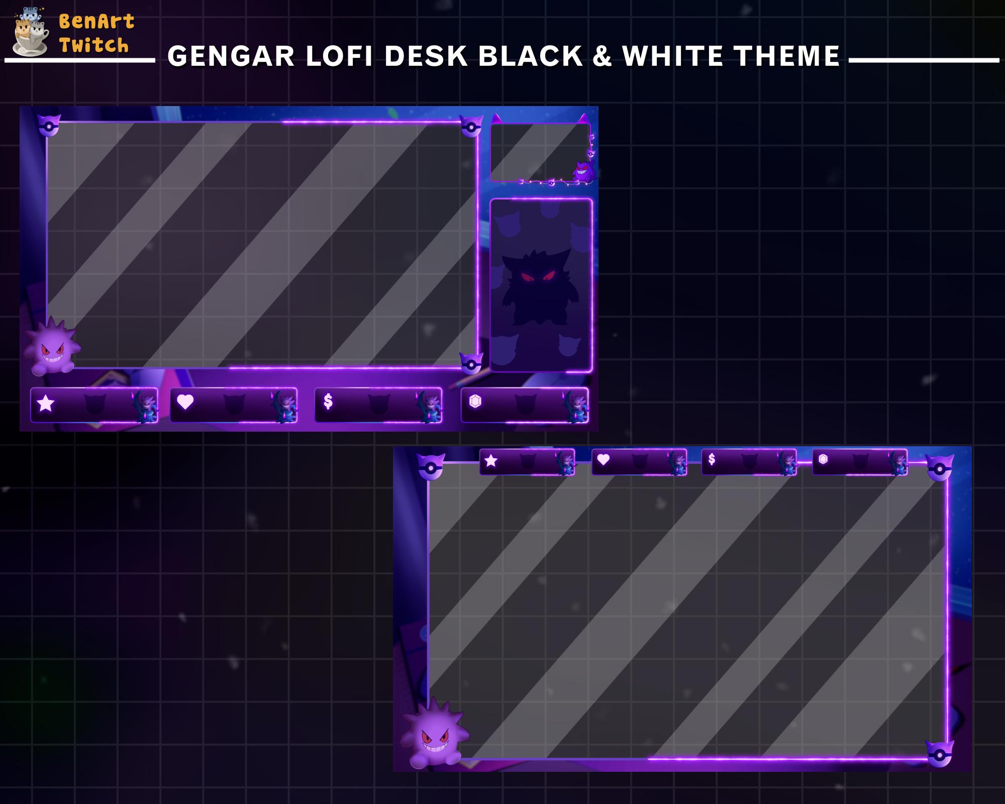 Gengar Twitch Overlay – Animated Stream Package With Lofi Desk, Cozy ...