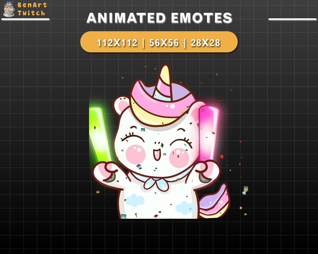 Animated Twitch Emote Pony Cheering, Cute Aesthetic Rainbow Horn ...