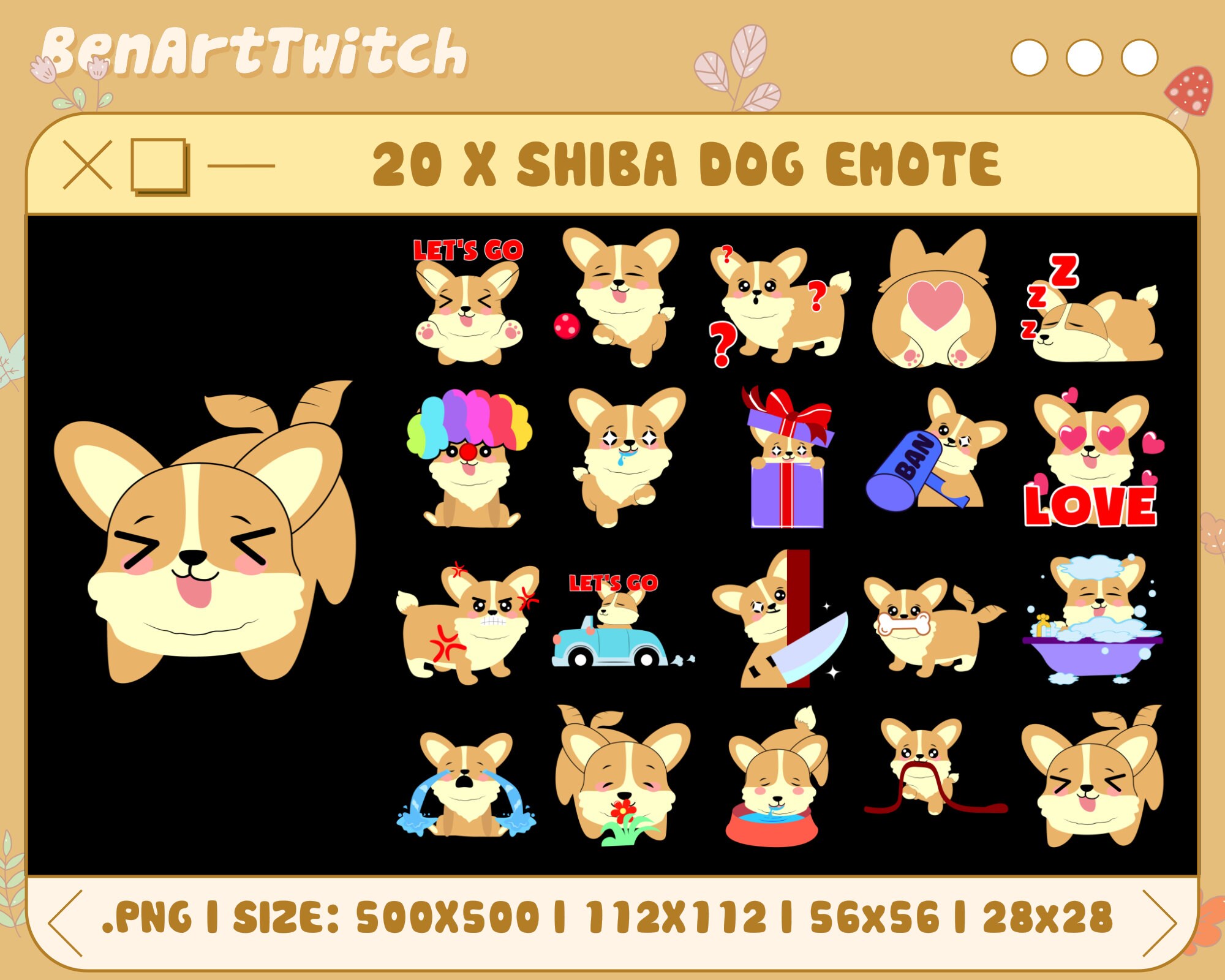 20x Shiba Dogs Twitch Emotes Pack Cute Corgi Stream Emotes - Etsy