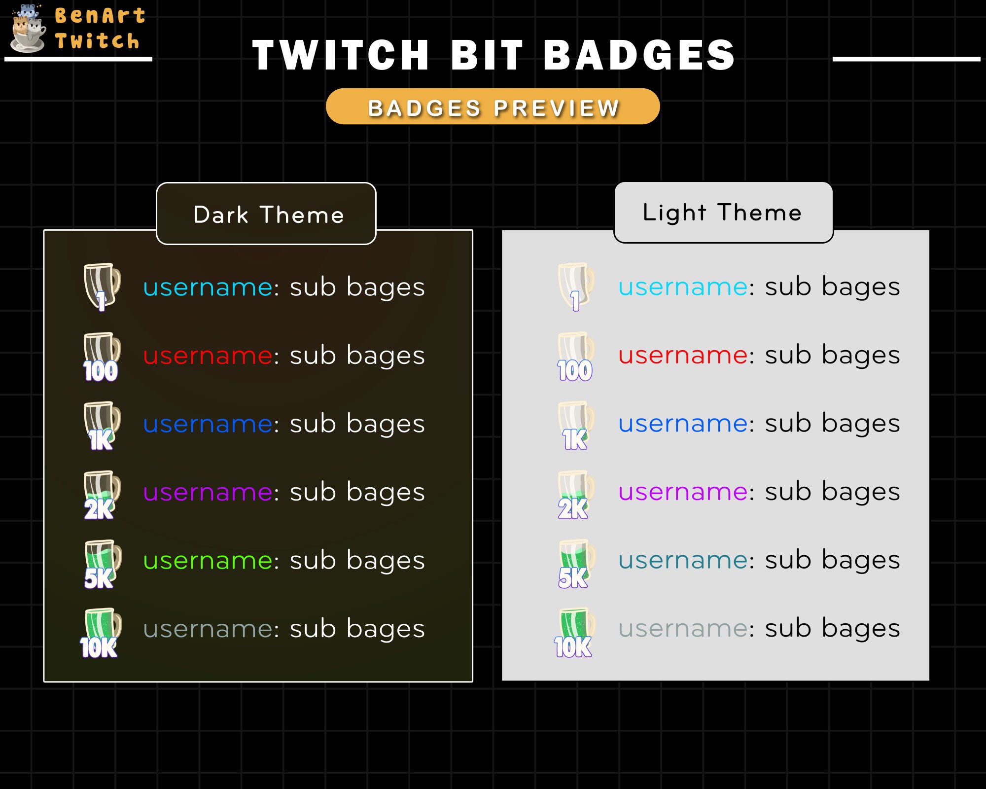 Full Set 30 Beer Cups Twitch Sub Bit Badges, Kawaii Twitch Sub Badges ...
