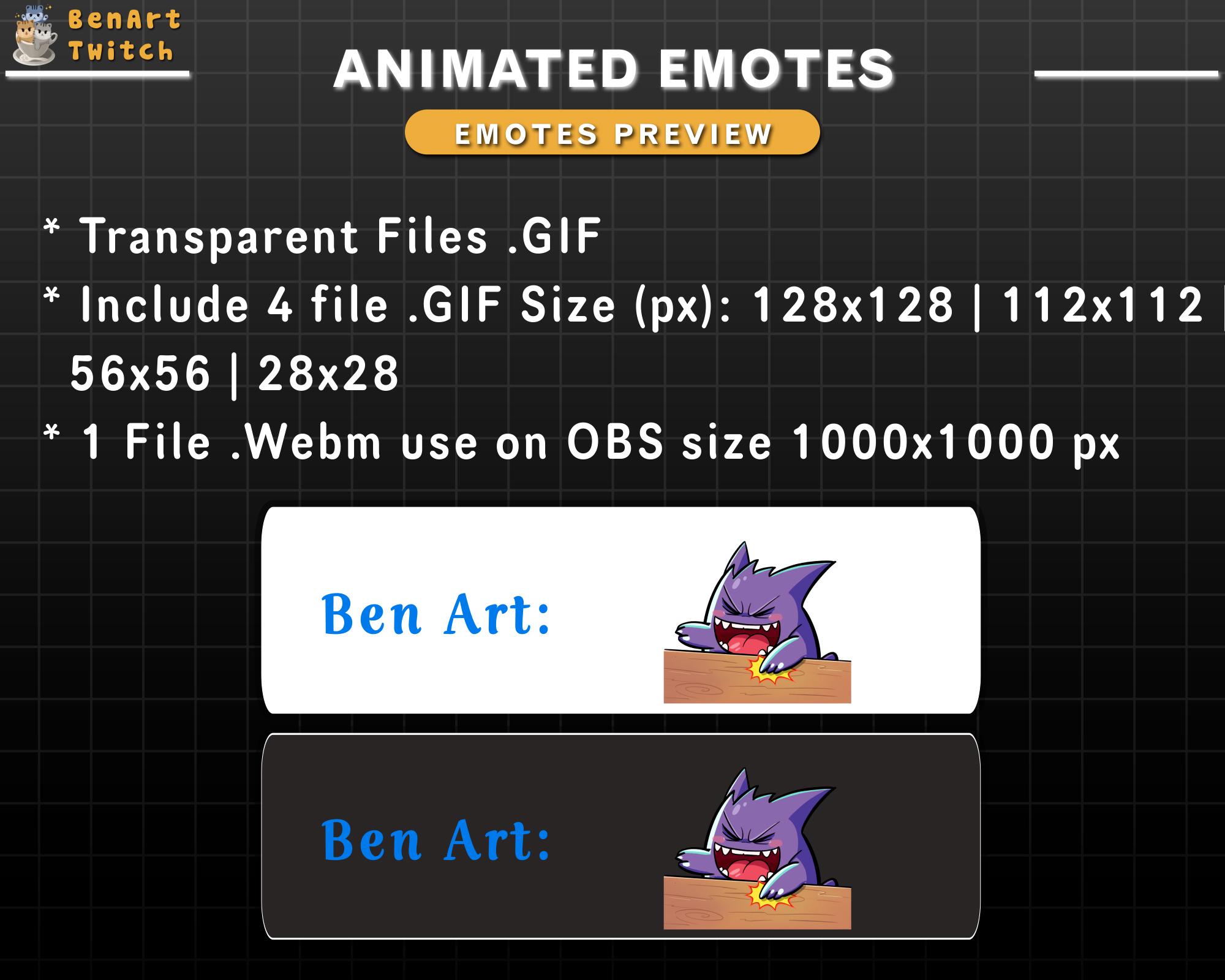 Animated Twitch Emote Gengar Bongo Tabs, Cute Pokemon Twitch Emotes ...