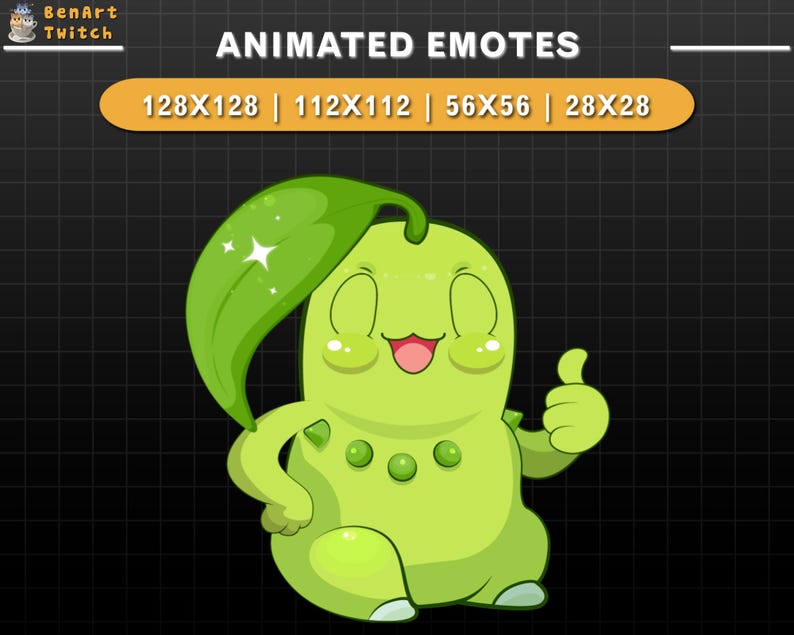 Animated Twitch Emote Chikorita Like, Cute Pokemon Twitch Emotes, Cute ...
