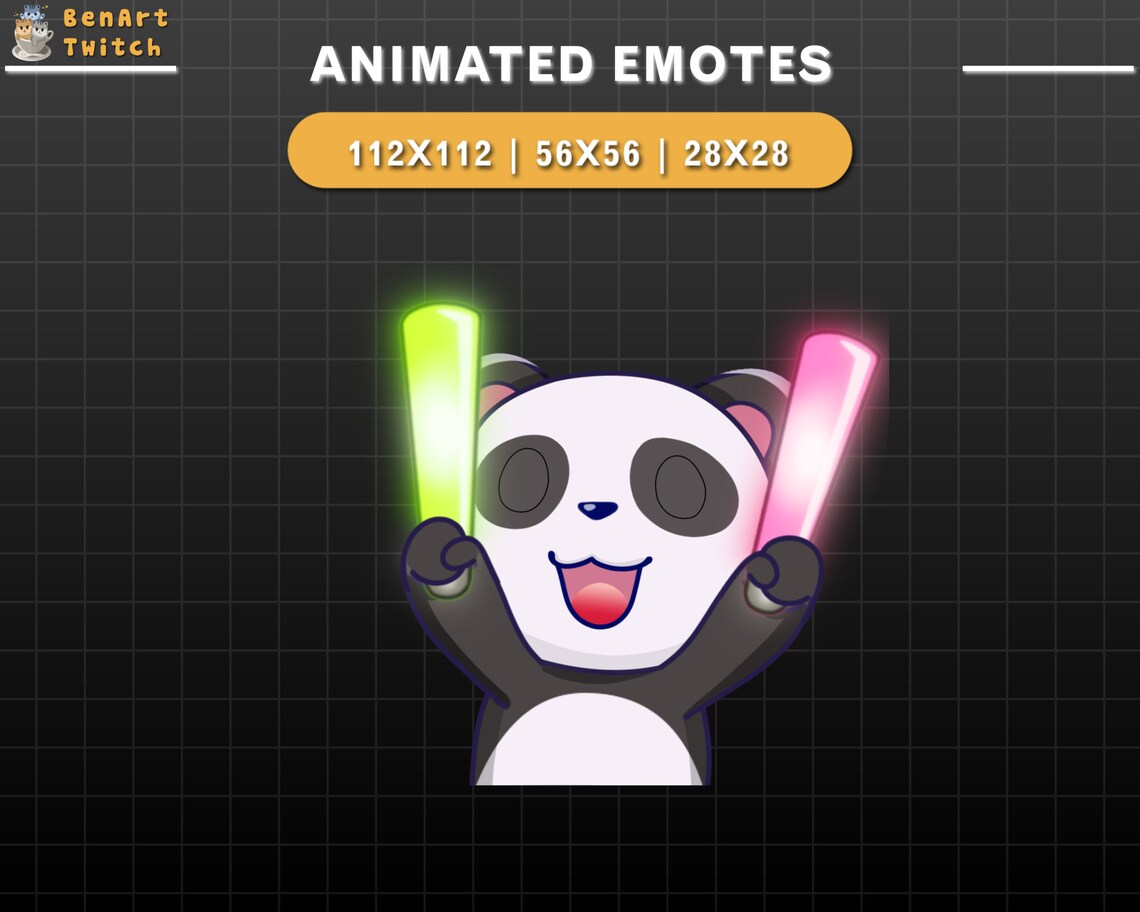 Animated Twitch Emote Panda Cheering, Cute Panda Twitch Emotes, Cute ...