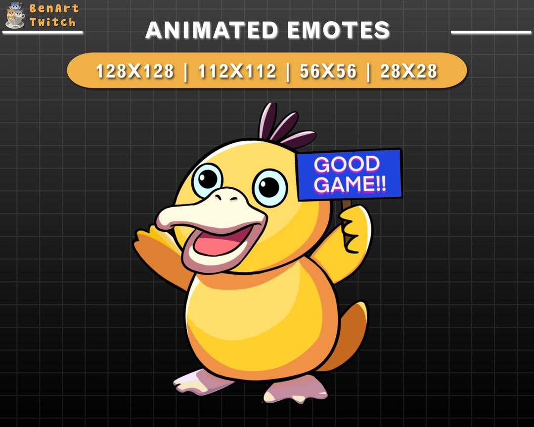 Animated Twitch Emote PSY Duck GG, Cute Pokemon Twitch Emotes, Cute ...
