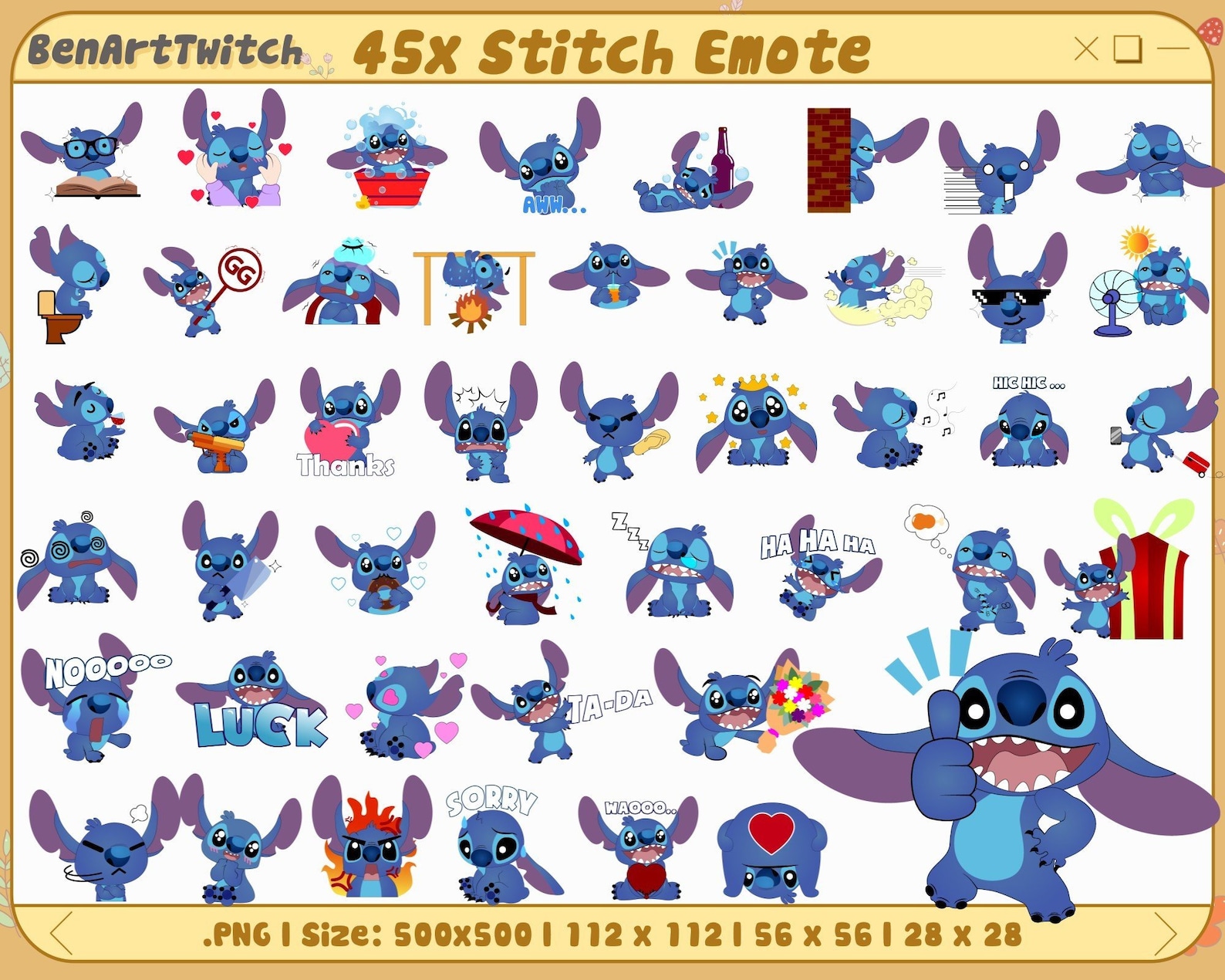 45 Stitch Twitch Emotes Pack Cute Emotes Ready to Use for - Etsy Australia
