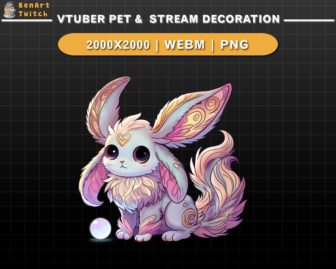 Fantasy Bunny – Magical Rabbit Vtuber Pet Overlay, Animated Twitch ...
