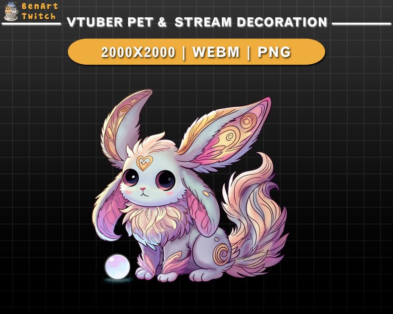 Fantasy Bunny – Magical Rabbit Vtuber Pet Overlay, Animated Twitch ...