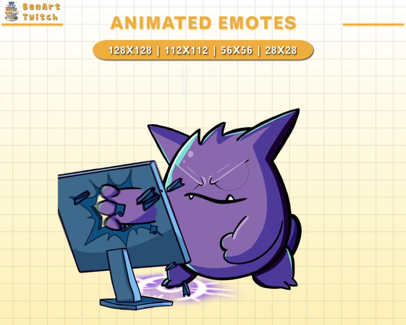 Animated Twitch Emote Gengar Smash Computer, Cute Pokemon Twitch Emotes ...
