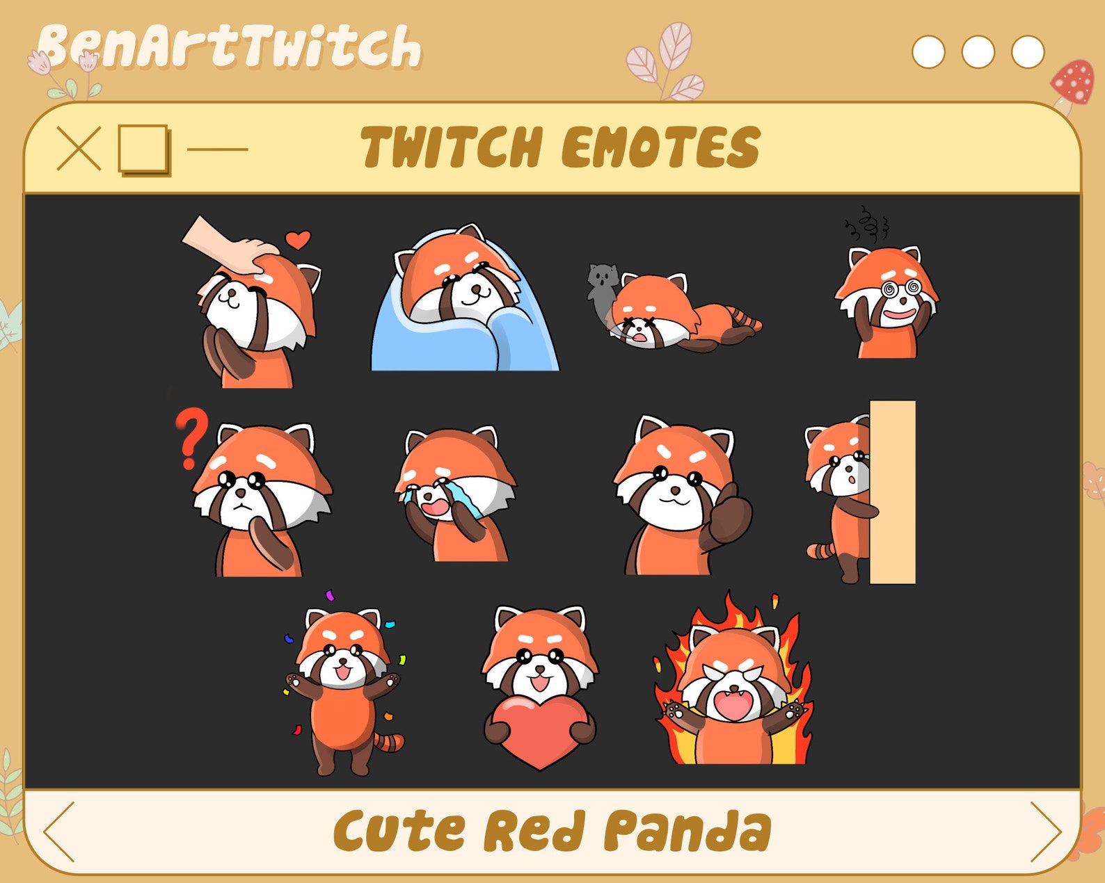 Red Panda Twitch Emotes Pack, Cute Emotes, Ready to Use for Twitch Chat ...
